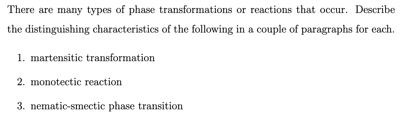 Solved There are many types of phase transformations or | Chegg.com