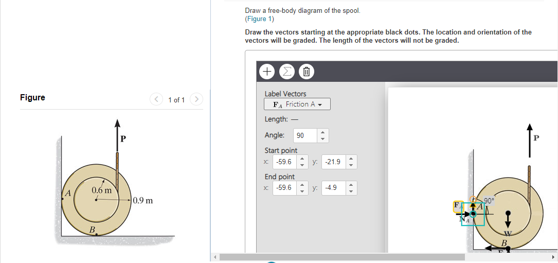 Solved Draw a free-body diagram of the spool. (Figure 1) | Chegg.com