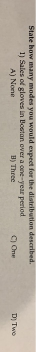 Solved State how many modes you would expect for the | Chegg.com