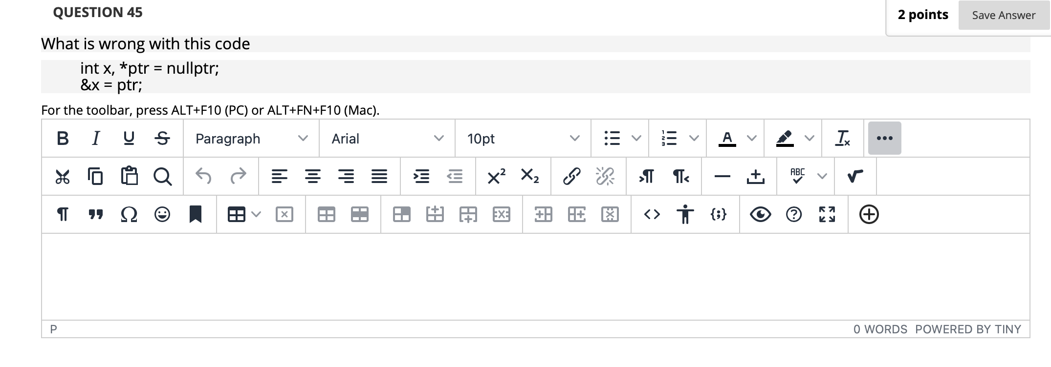 Solved QUESTION 45 2 points Save Answer What is wrong with | Chegg.com