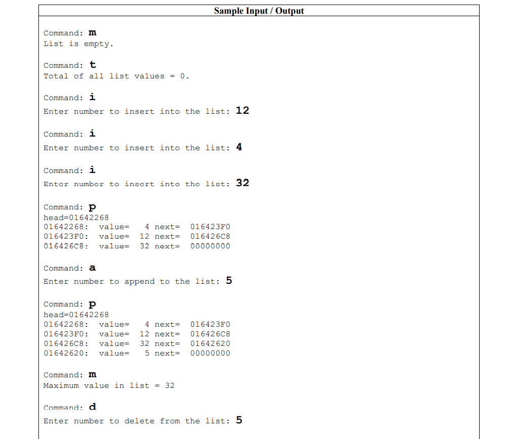 Solved Programming Assignment Create IntList.h and | Chegg.com