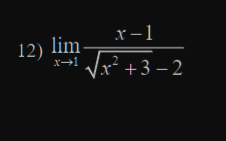 Solved 2) limx→1x2+3−2x−1 | Chegg.com
