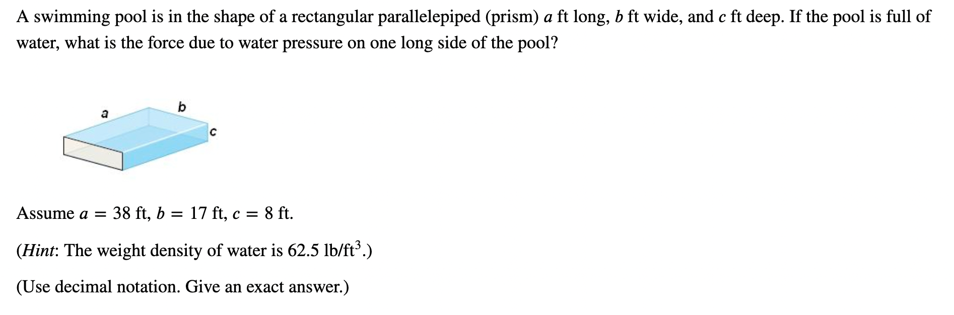 Solved A swimming pool is in the shape of a rectangular | Chegg.com