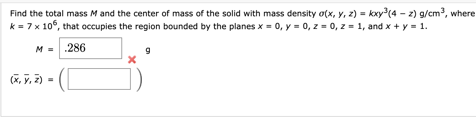 Solved Find the total mass M and the center of mass of the | Chegg.com