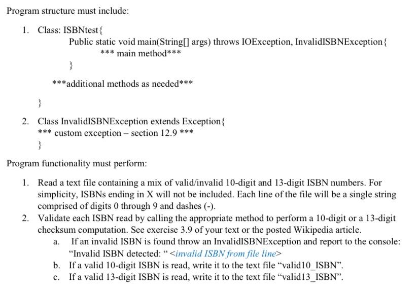 Solved Help needed with java program! ISBN | Chegg.com