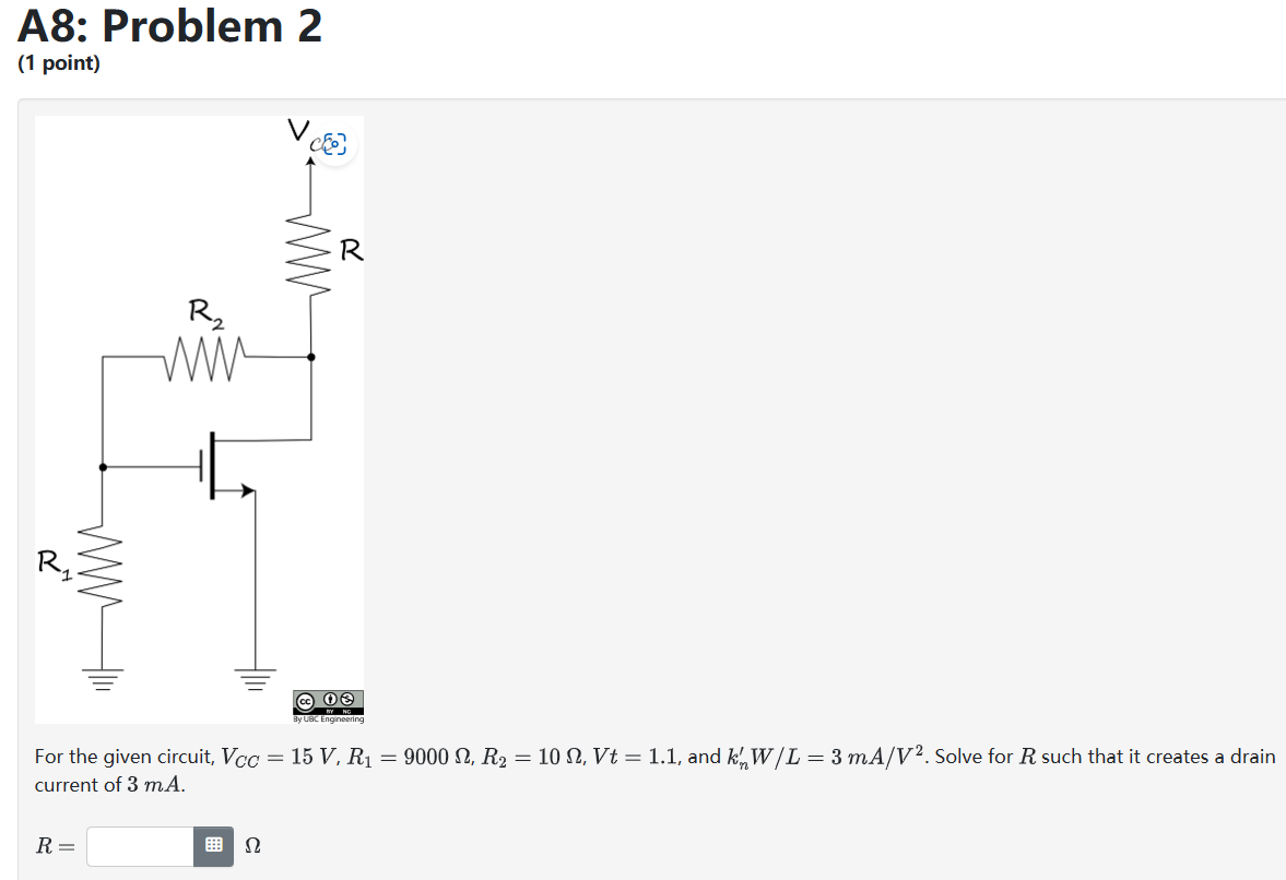 Solved A8: Problem 2 (1 point) For the given circuit, | Chegg.com
