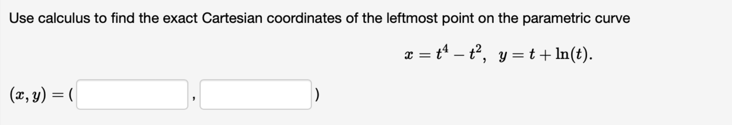Solved Use calculus to find the exact Cartesian coordinates | Chegg.com