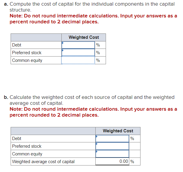 Solved Problem 11-24 (Algo) Changes in costs and weighted | Chegg.com
