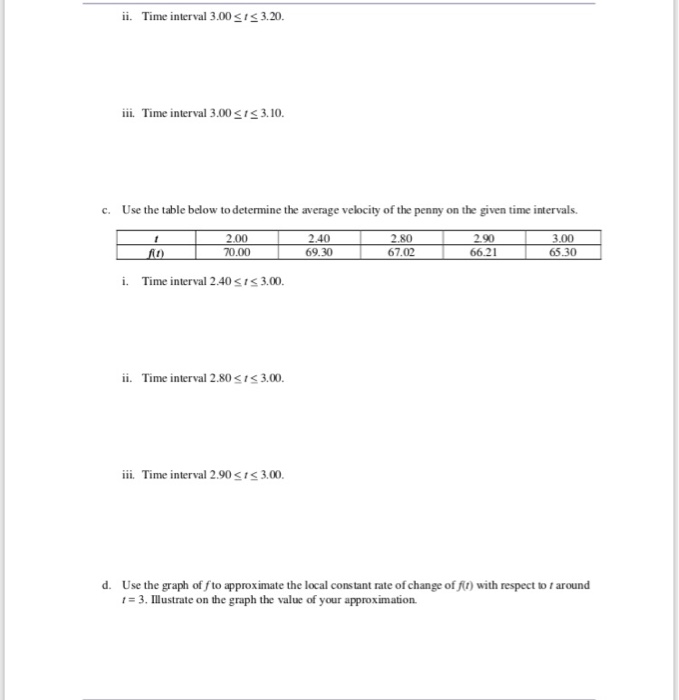 Solved ii. Time interval 3.003.20. ii. Time interval | Chegg.com