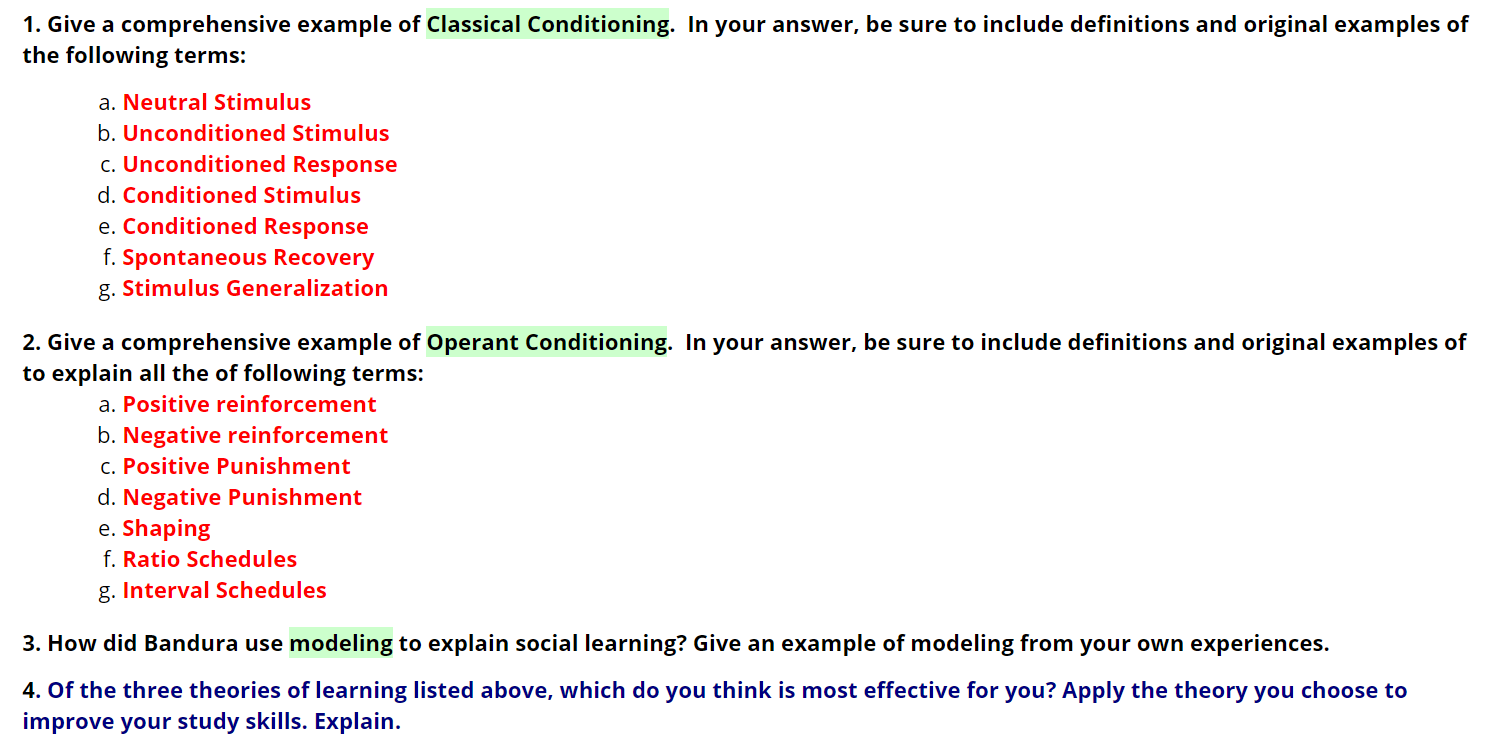 Solved 1. Give a comprehensive example of Classical | Chegg.com