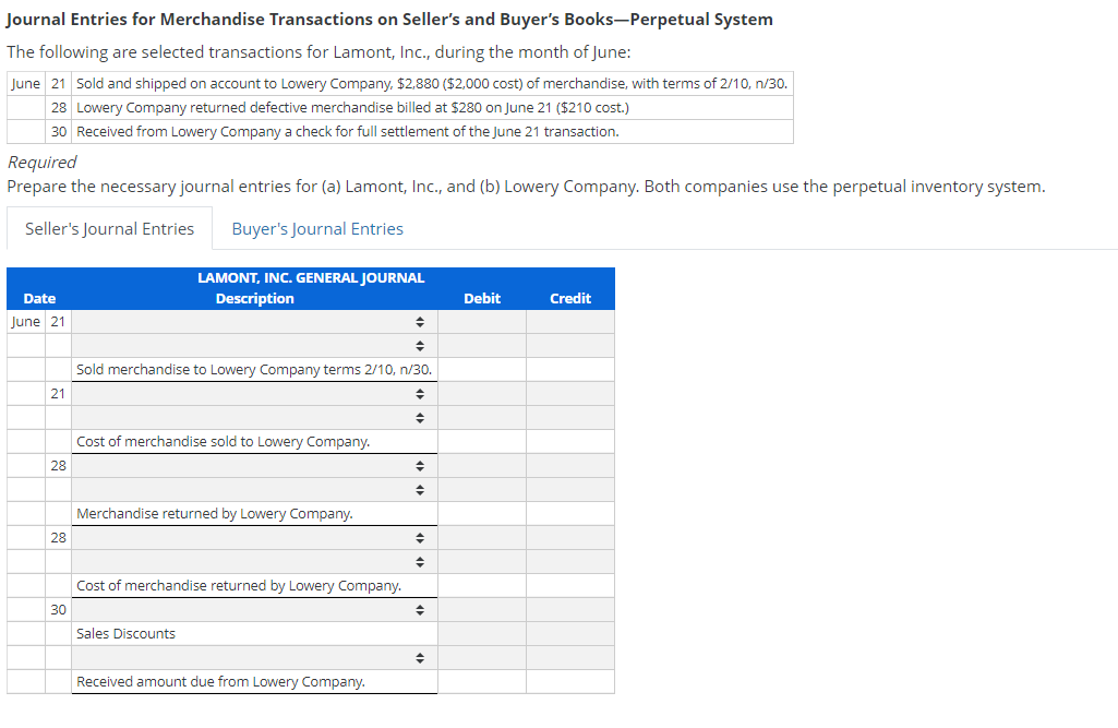 Solved Journal Entries for Merchandise Transactions on | Chegg.com
