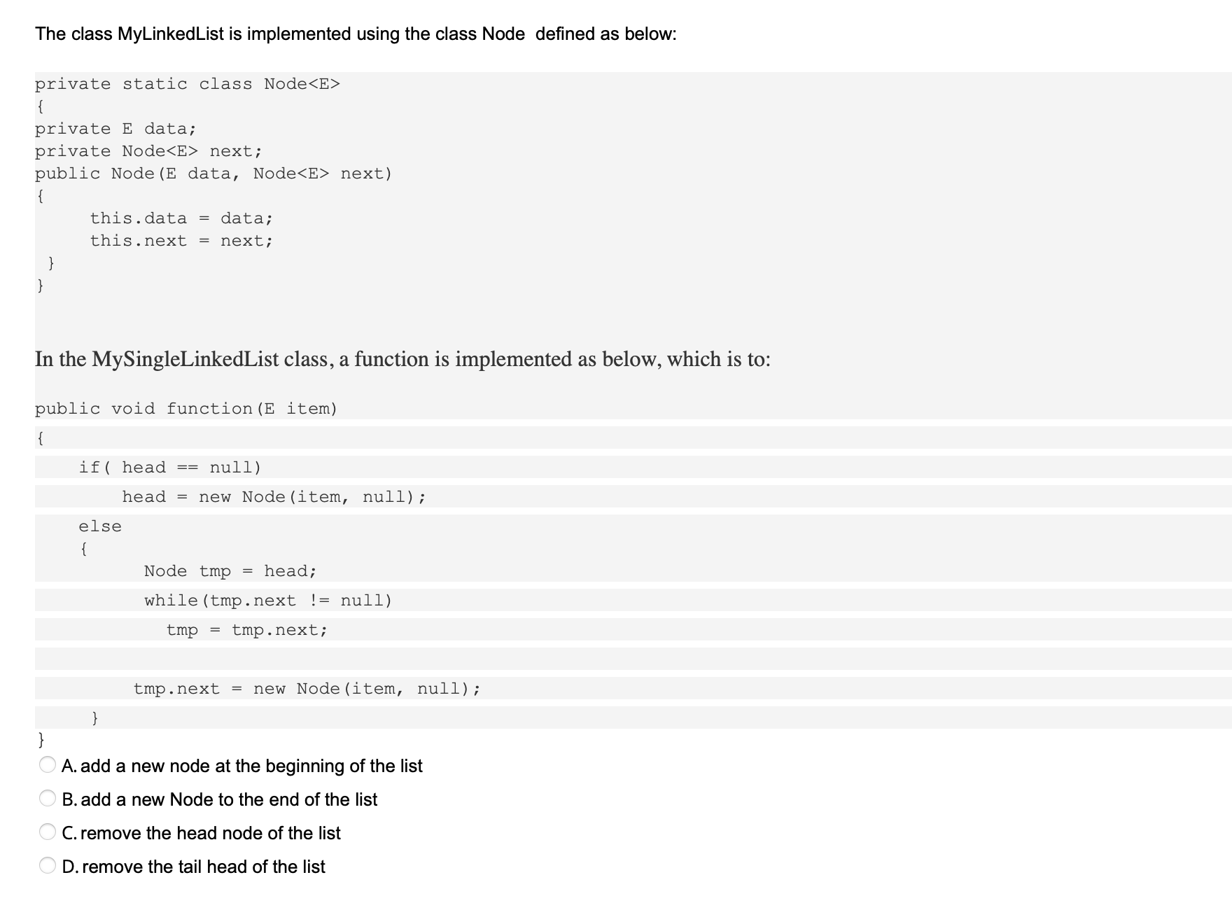Solved The Class Mylinkedlist Is Implemented Using The Class 3399