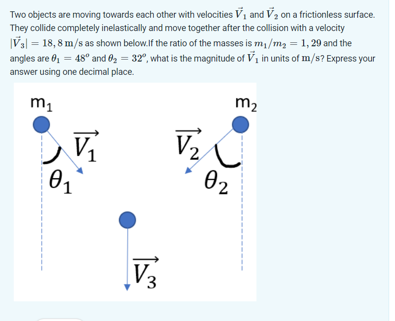 Solved Two objects are moving towards each other with | Chegg.com