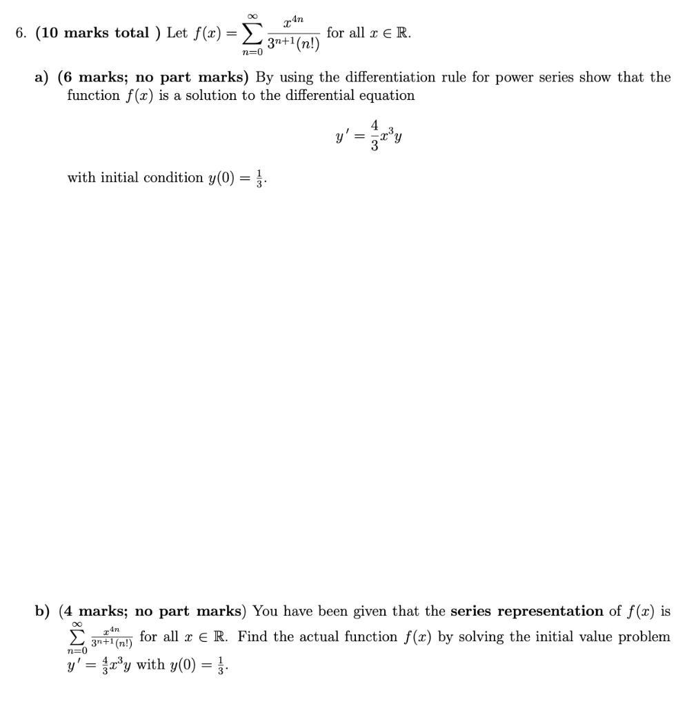 Solved 24n 6. (10 marks total ) Let f(x) = { for all r ER | Chegg.com
