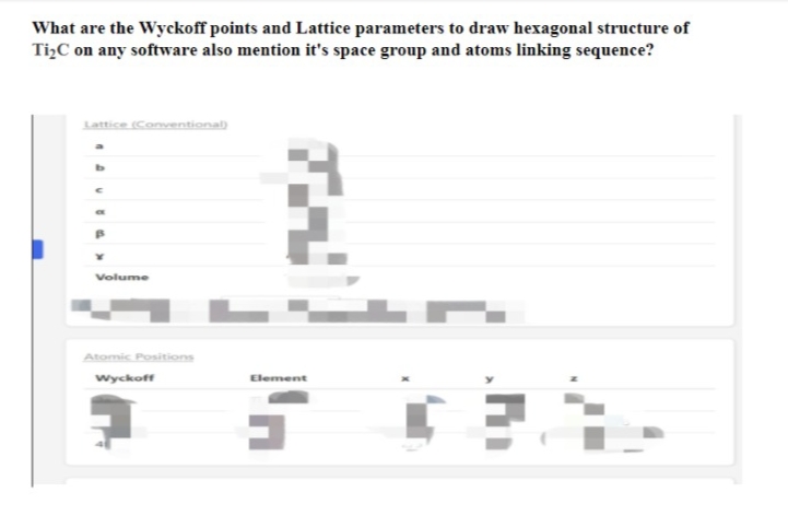 Solved What are the Wyckoff points and Lattice parameters to | Chegg.com