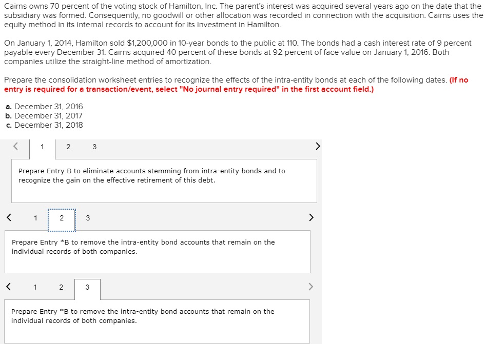 Solved Cairns owns 70 percent of the voting stock of | Chegg.com