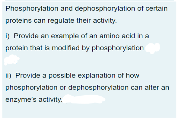Solved Phosphorylation and dephosphorylation of certain | Chegg.com