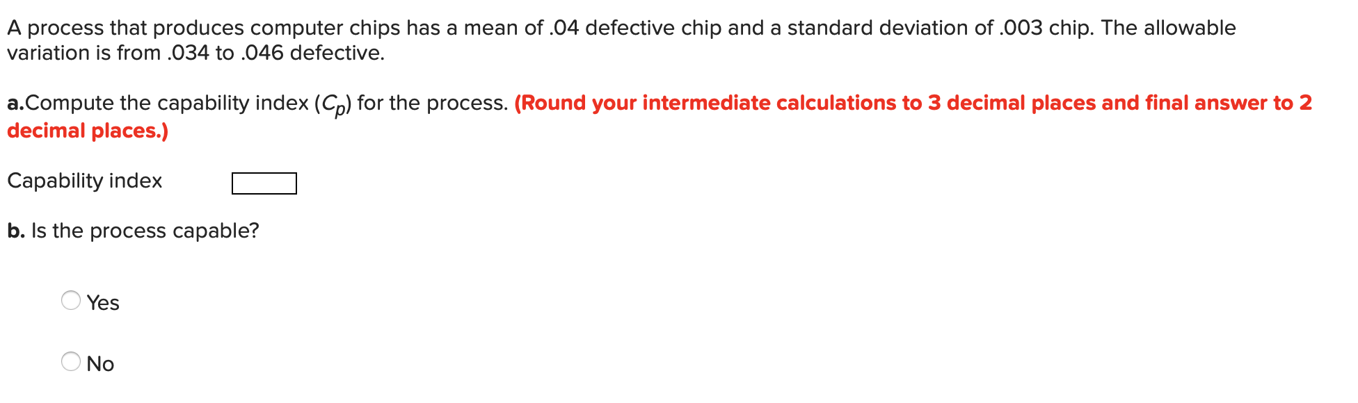 Solved A process that produces computer chips has a mean of | Chegg.com