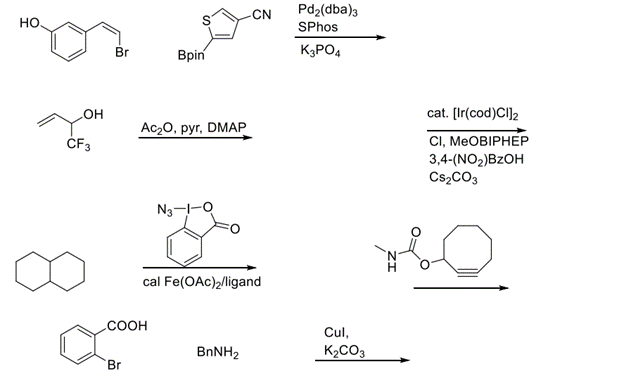 Solved Pd2(dba)3 SPhos3PO4 cat. [Ir(cod)C]2 Ac2O,pyr,DMAP | Chegg.com