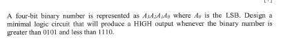 Solved A four-bit binary number is represented as A3A24:4o | Chegg.com