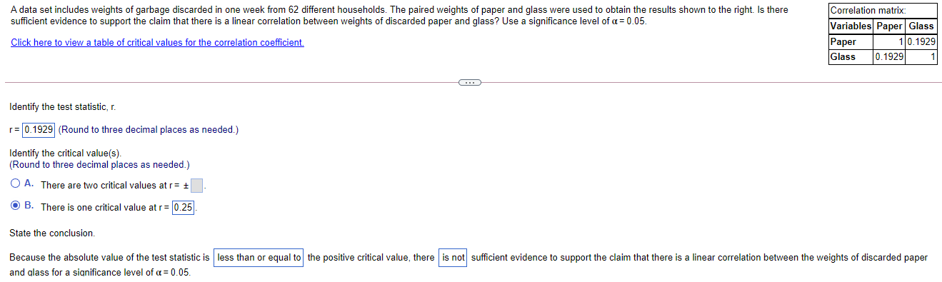 Solved A data set includes weights of garbage discarded in | Chegg.com