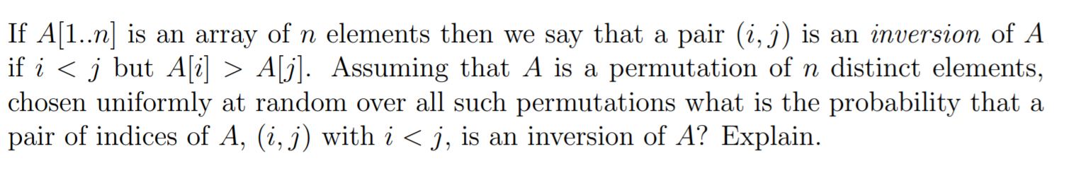 Solved If A[1..n] is an array of n elements then we say that | Chegg.com