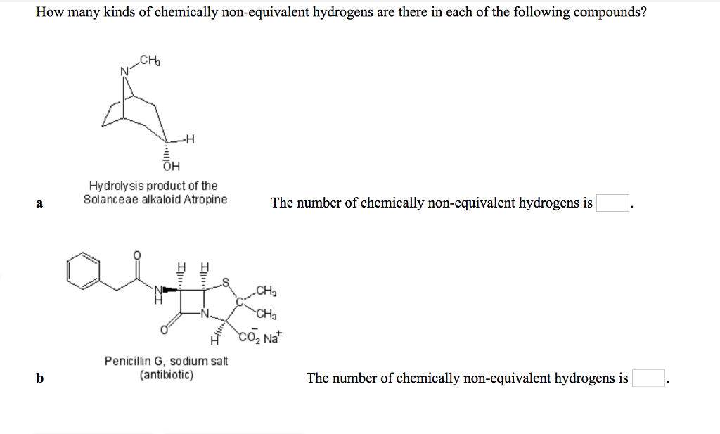 Solved How many kinds of chemically non-equivalent hydrogens | Chegg.com