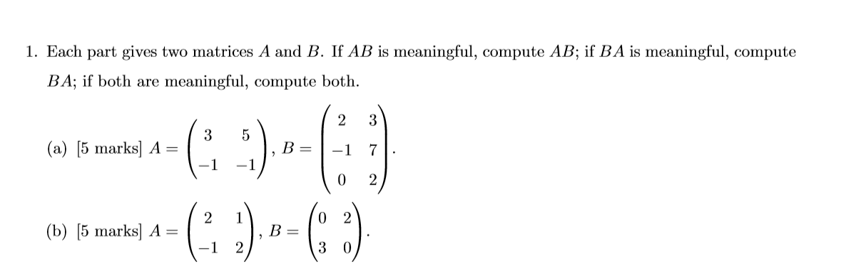 Solved The Commutator Between Two N X N Matrix A And B