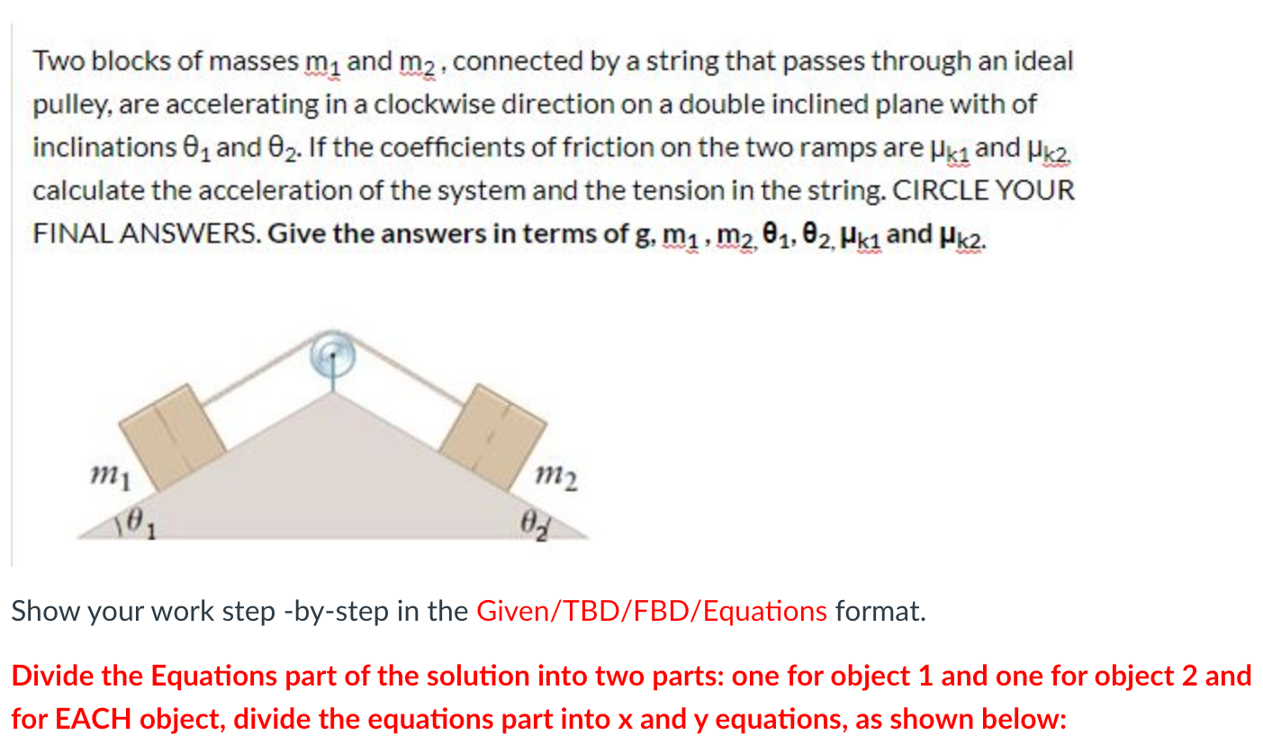 Two Masses Pulley Inclined Plane at Lynn Burk blog