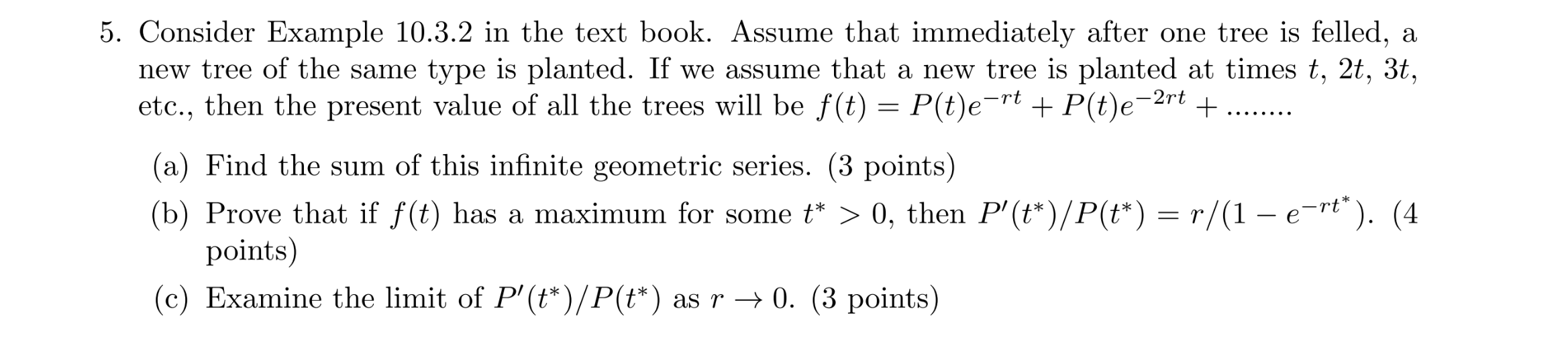Solved Consider Example 10.3.2 in the text book. Assume that | Chegg.com