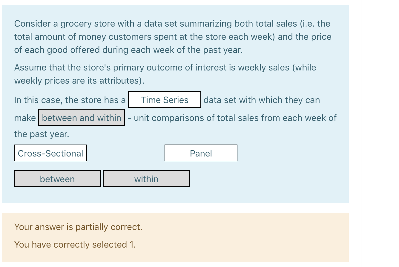 Solved Consider a grocery store with a data set summarizing | Chegg.com