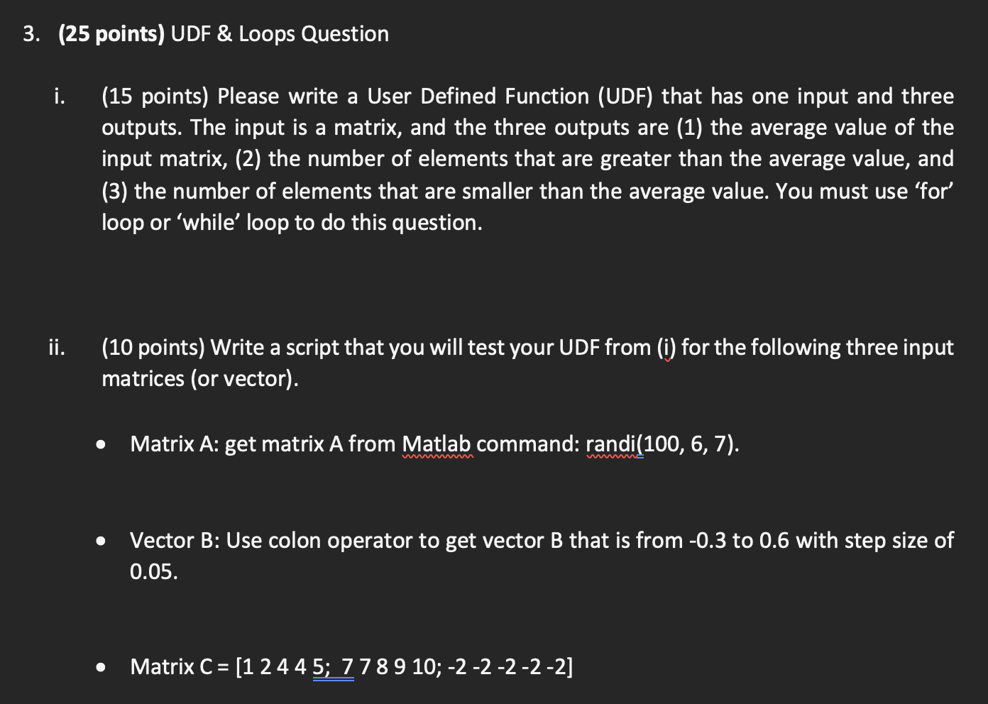Solved 3 25 Points Udf And Loops Question I 15 Points 