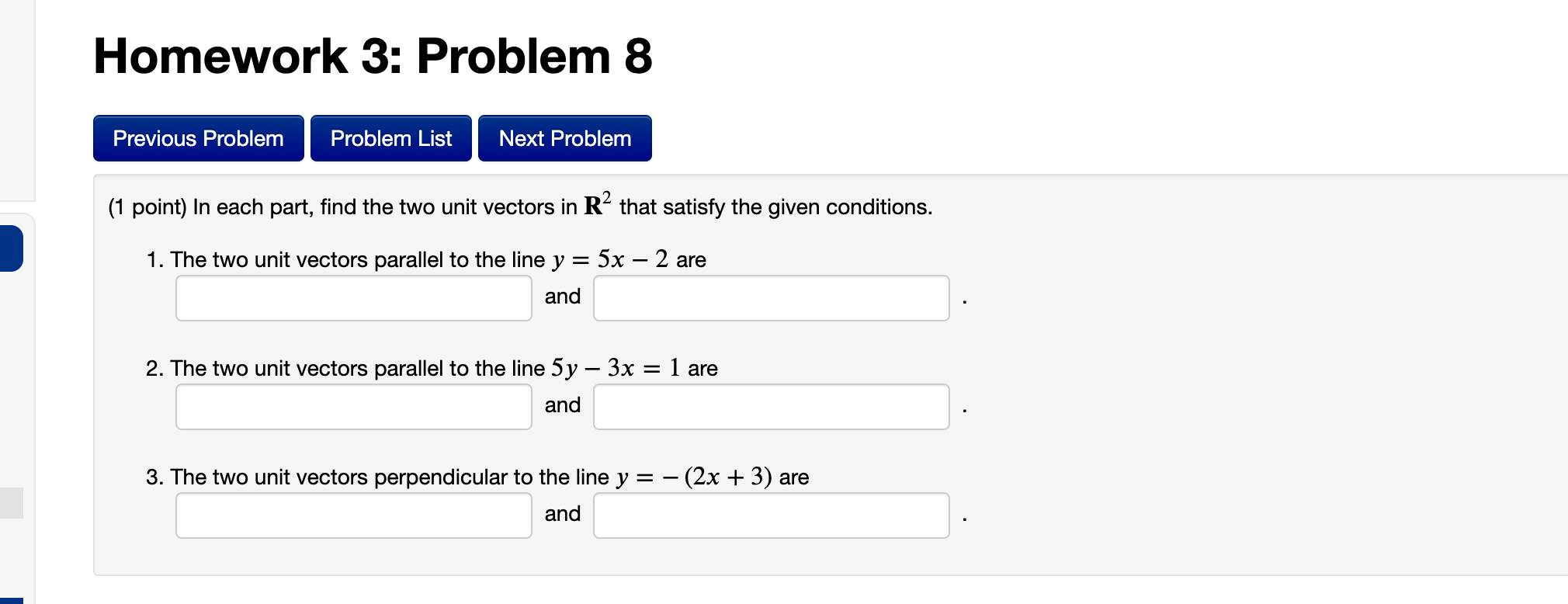 Solved Homework 3 Problem 8 Previous Problem Problem List