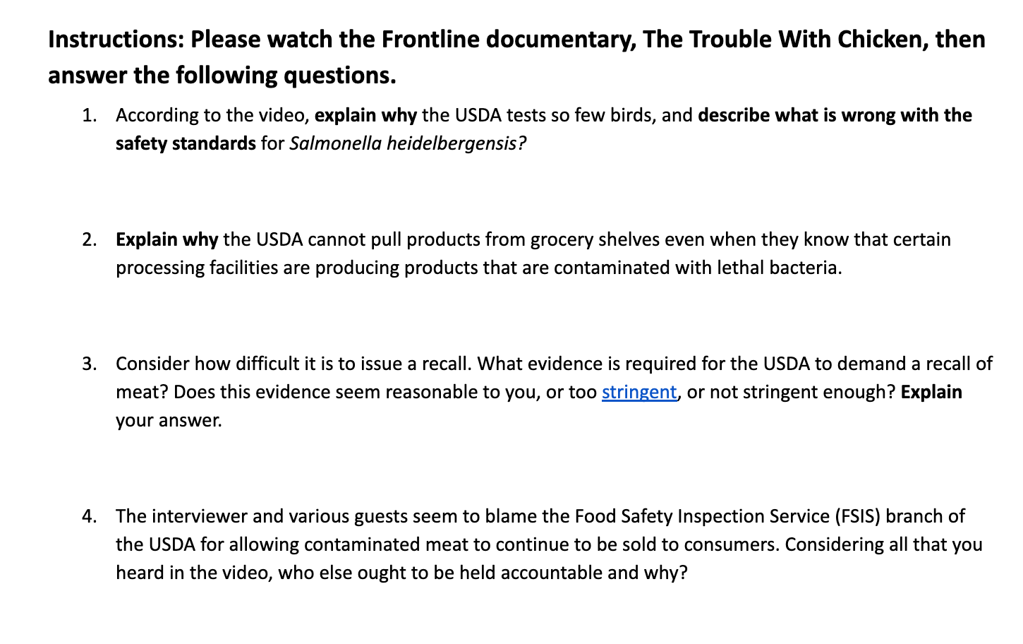 Instructions: Please watch the Frontline documentary, | Chegg.com
