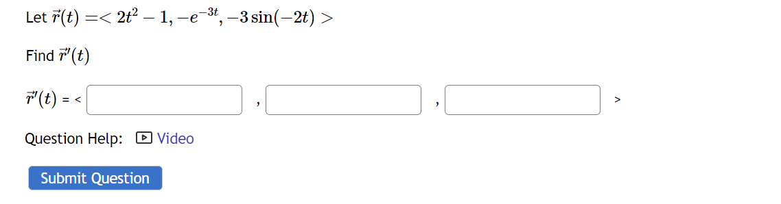 Solved Let r(t)= Find r′(t) r′(t)= Solved Let r(t)= Find r′(t) r′(t)=
