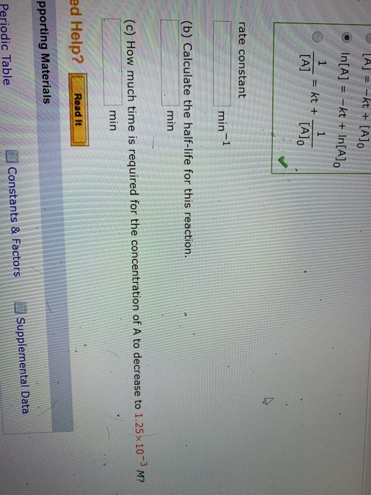 Solved A certain reaction has the following general form. aA | Chegg.com