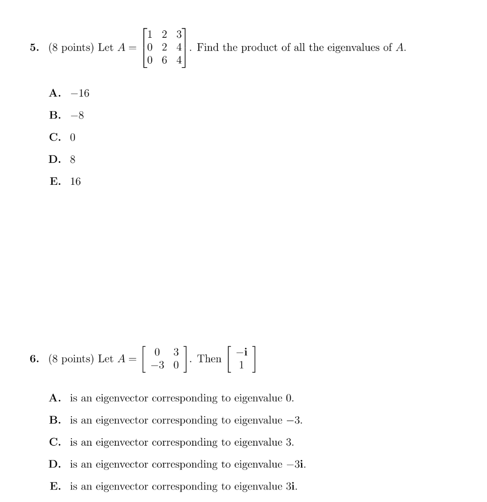 Solved 4. (8 points) Let A be a 4 x 5 matrix and B be its | Chegg.com