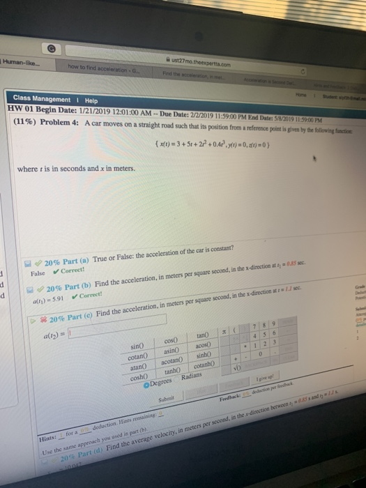Solved how to find acceleration-G 을 ust27mo. Fnd the Class | Chegg.com