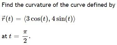 Solved Find the curvature of the curve defined by | Chegg.com