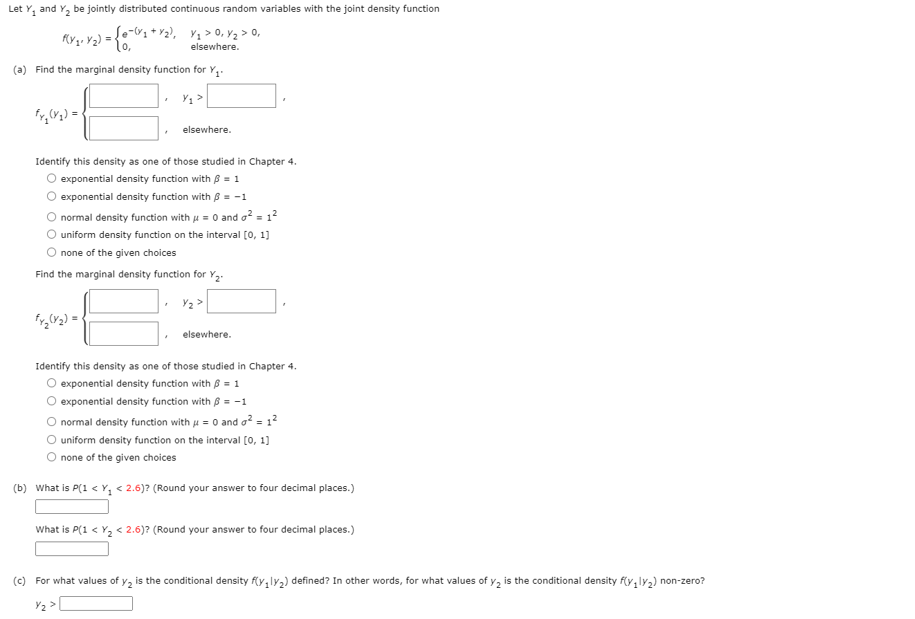 Solved Let Y1 And Y2 Be Jointly Distributed Continuous