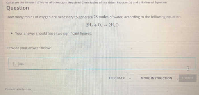 Solved Calculate the Amount of Moles of a Reactant Required | Chegg.com
