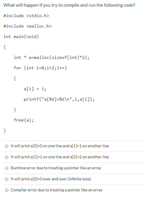 Solved What will the following C code print? #include | Chegg.com