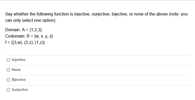 Solved Say whether the following function is injective, | Chegg.com