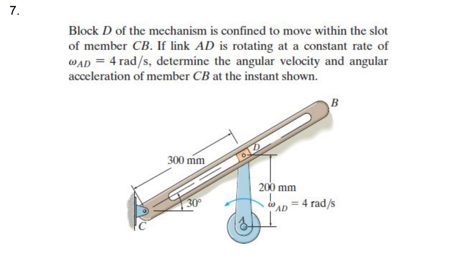 Solved Block D of the mechanism is confined to move along | Chegg.com