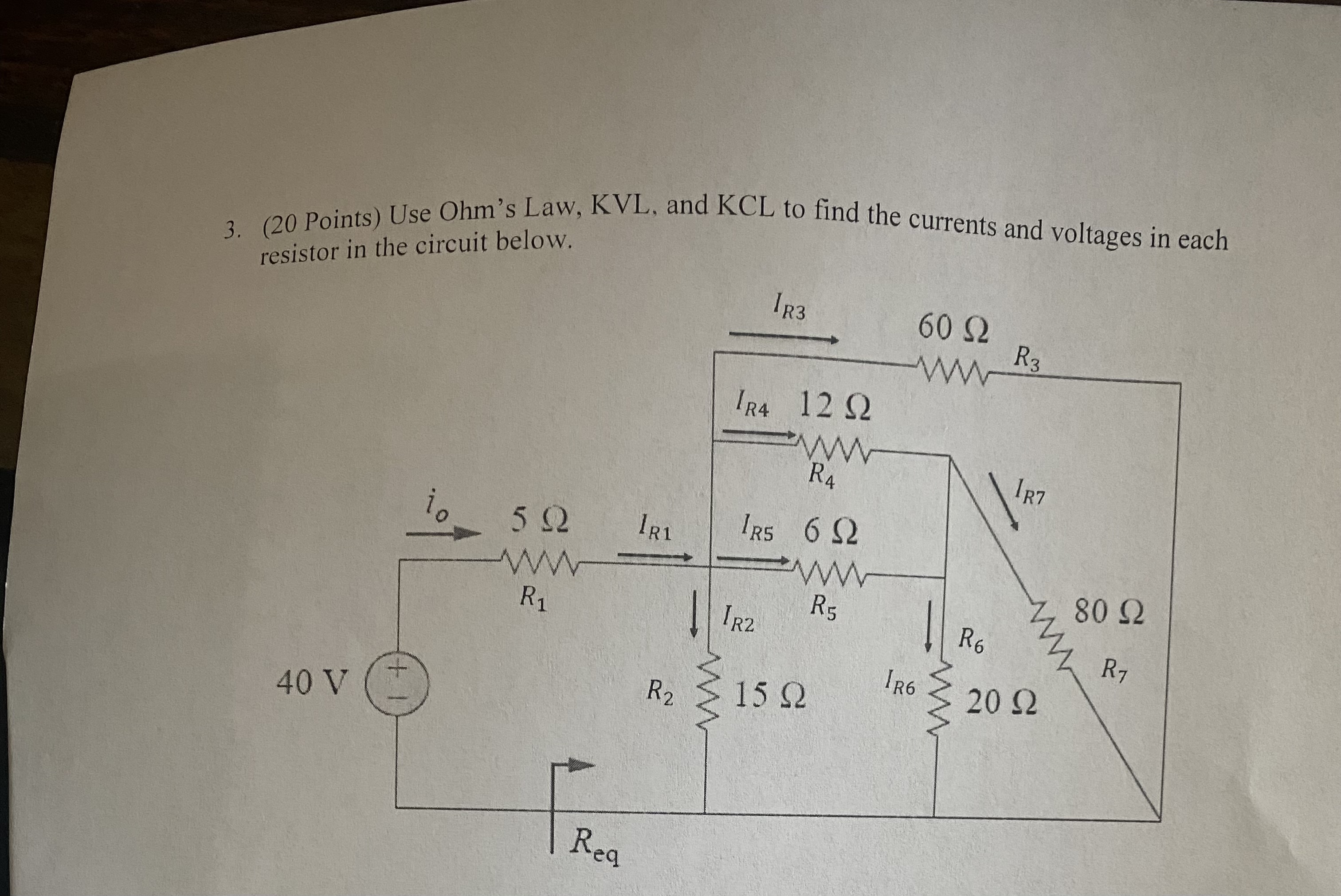 Solved Use Ohm’s Law, KVL, and KCL to find the currents and | Chegg.com