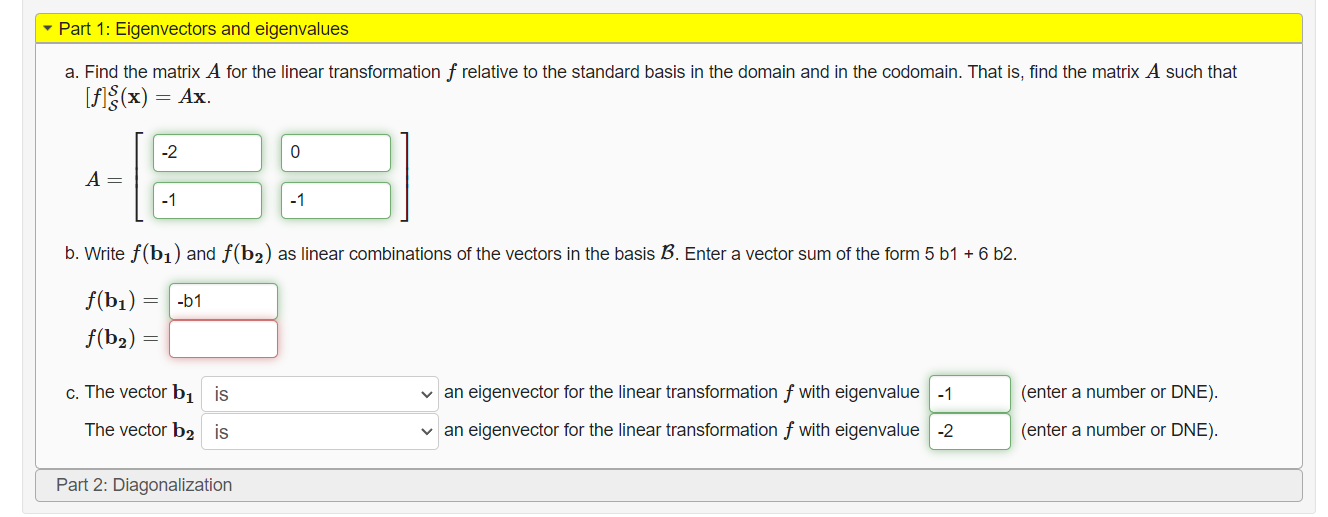 Solved Write f(b1)f(b1) and f(b2)f(b2) as linear | Chegg.com
