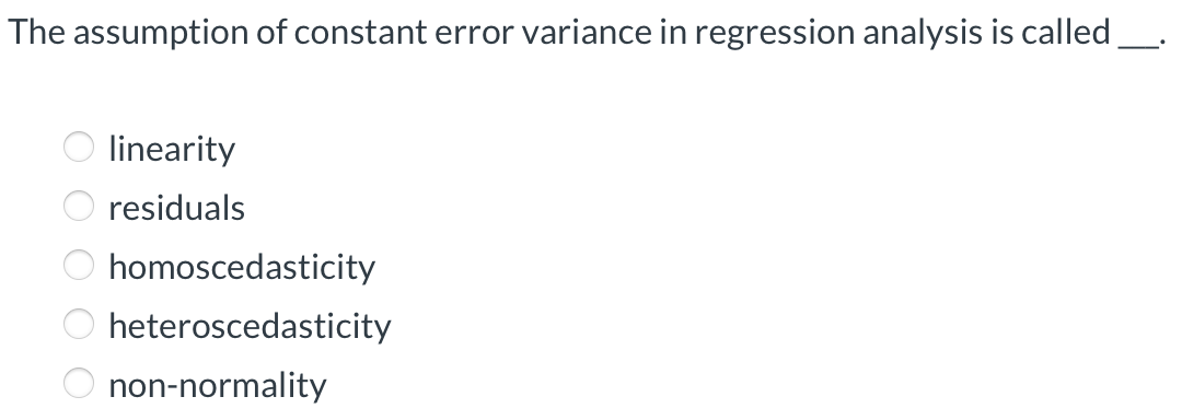 Solved The assumption of constant error variance in | Chegg.com