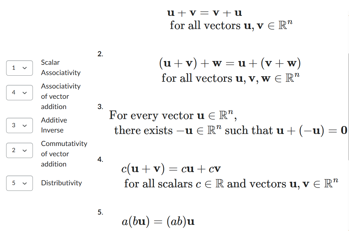 Solved u+v=v+ufor all vectors | Chegg.com