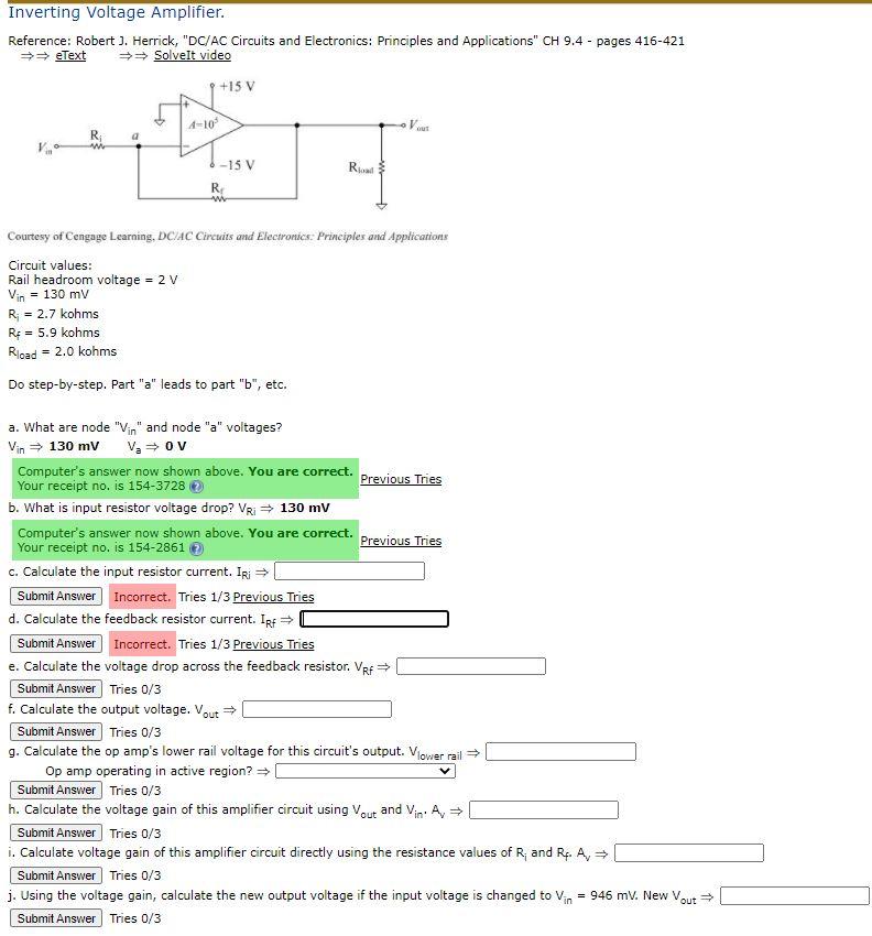 Solved Inverting Voltage Amplifier. Reference: Robert J. | Chegg.com