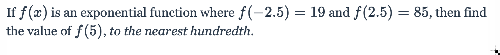 Solved Given the following exponential function, identify | Chegg.com